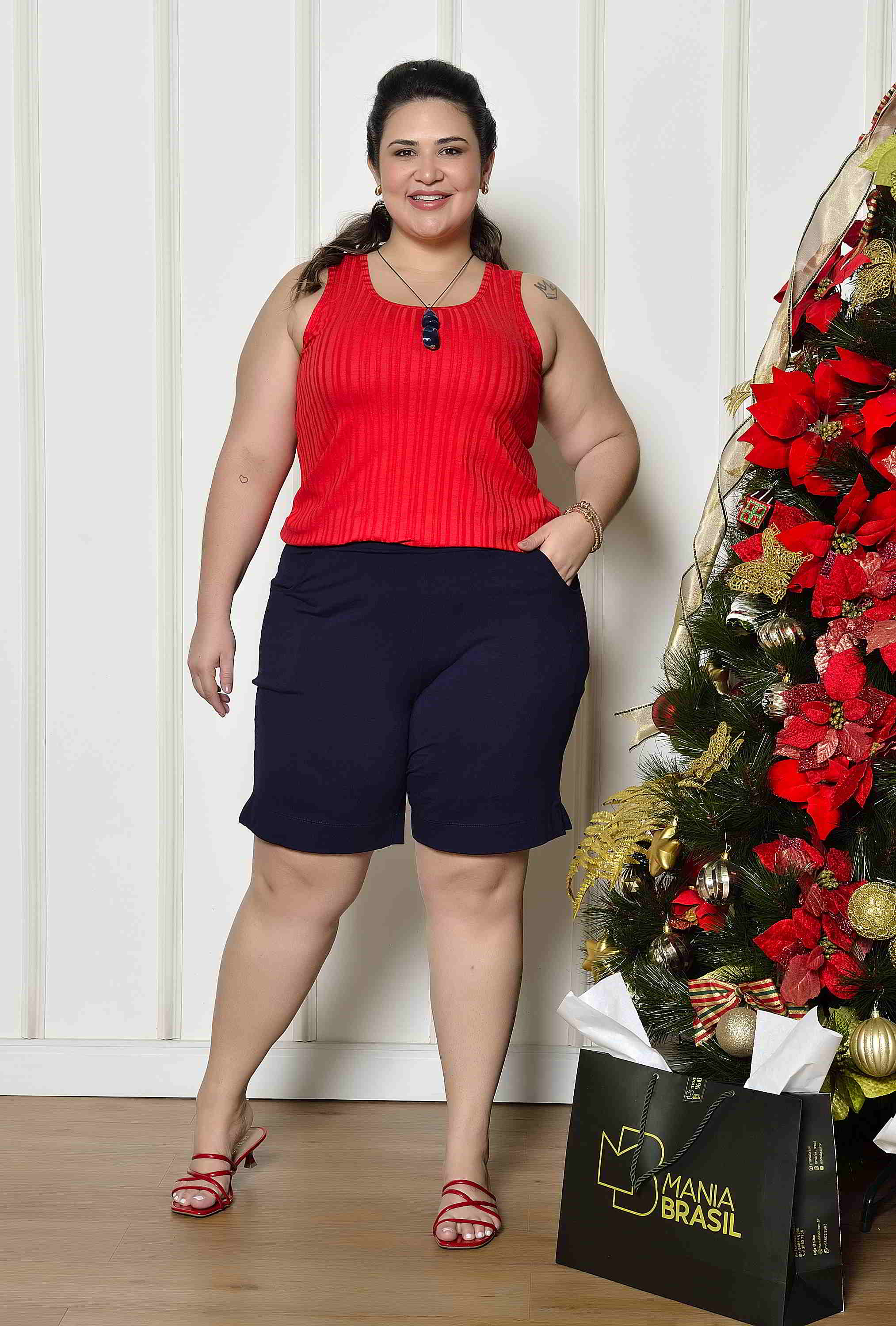 Bermuda Plus Size Marinho Confortável Viscolycra: Frescor e Mobilidade ...